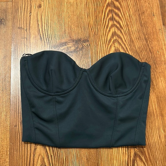 Zara | Tops | Emerald Green Zara Underwire Crop Corset Never Worn Size ...